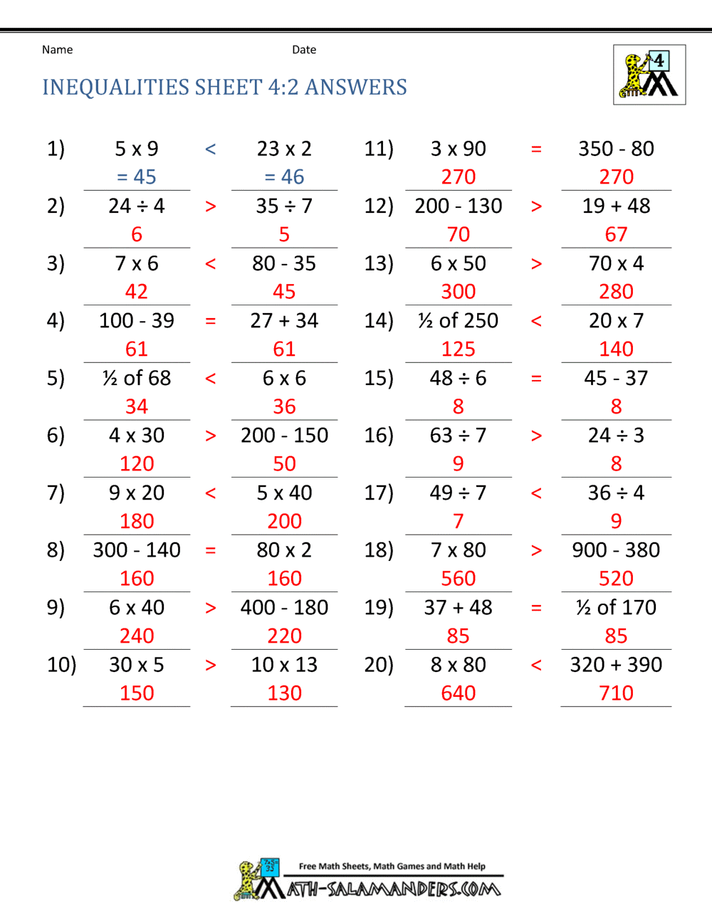 4th Grade Math Problems